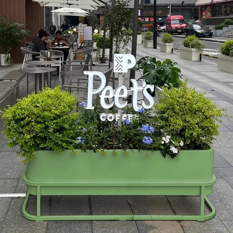 Q-8/Outdoor Stainless Steel Flower Box Commercial Street Coffee Shop ...