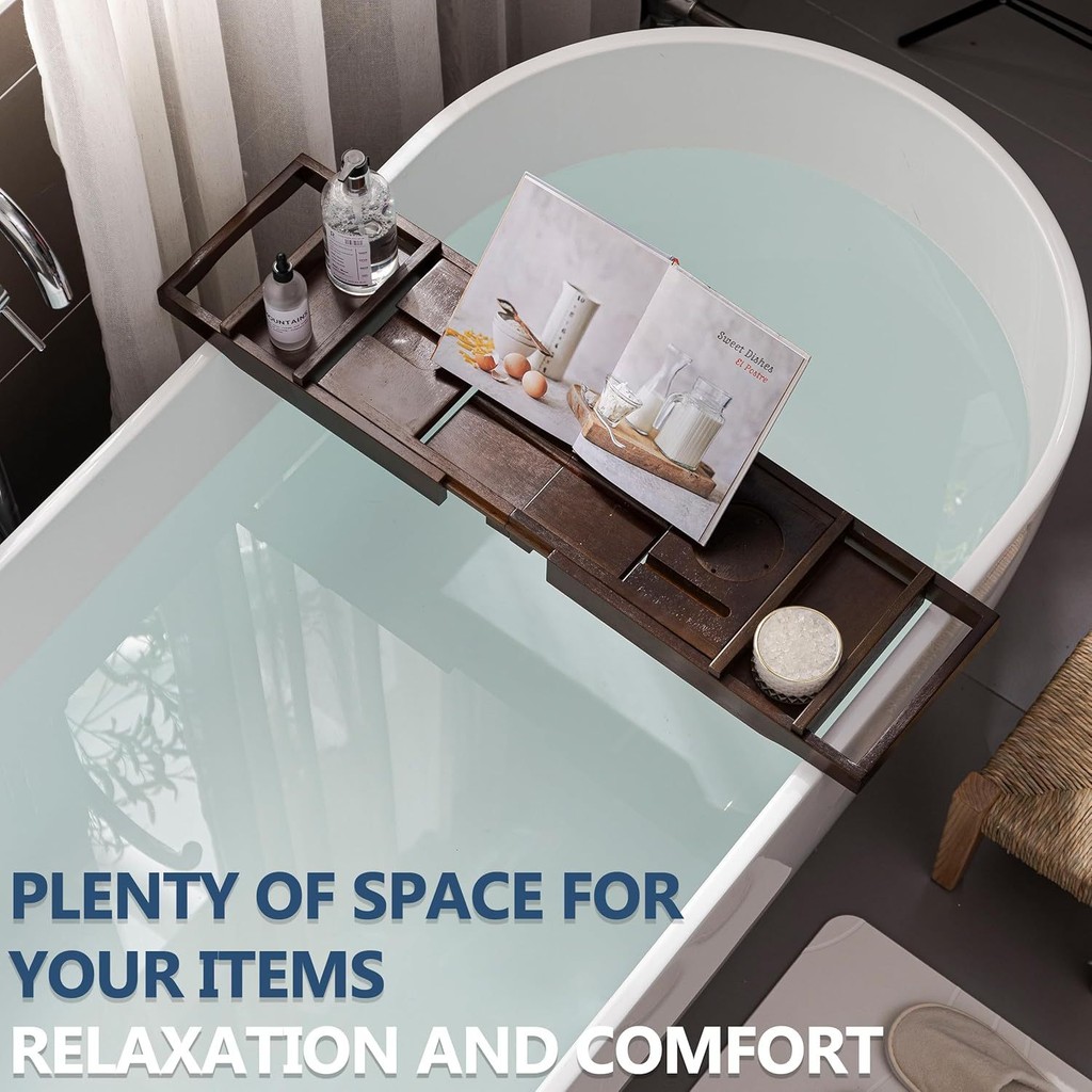 JY-8/European Style Teak Bathtub Rack for Home Bathroom, Extendable ...