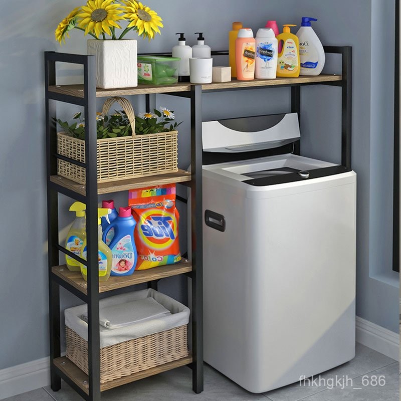 M/。Flip Washing Machine Storage Rack Balcony Drum Washing Machine Side ...