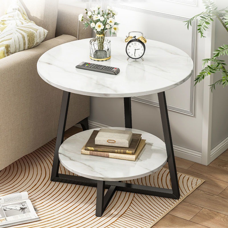 J-H/Sofa Side Table Cabinet Light Luxury Small Coffee Table Round Table ...