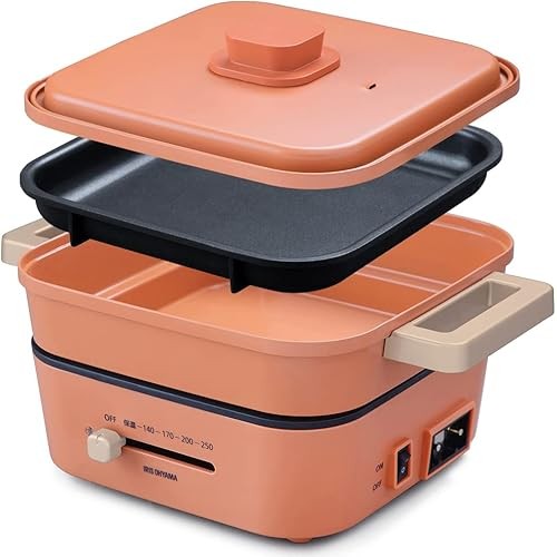 IRIS OHYAMA Iris Ohyama Hot Plate Grill Pot 2 Ceramic Coat Flat IGU-P2 ...