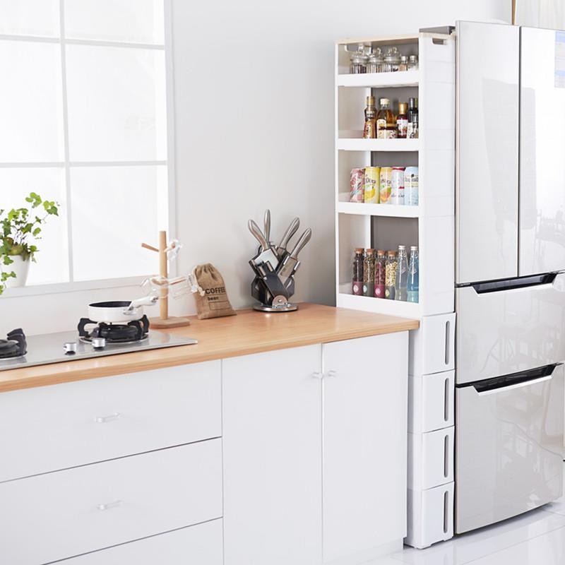 J-H/Refrigerator Side Narrow Gap Storage Rack Kitchen Bathroom Door ...