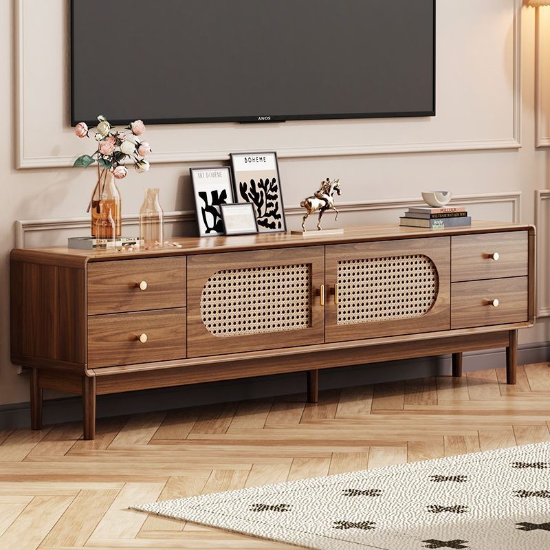 J-H/Vintage Simple Rattan TV Cabinet Floor Cabinet Nordic Small ...
