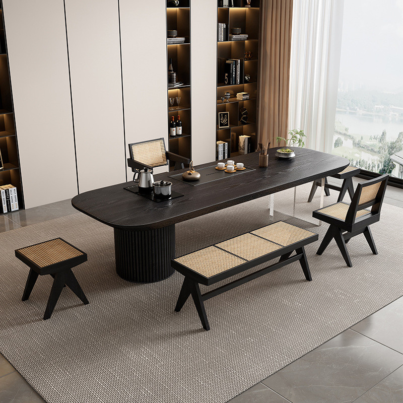 J-H/Wabi-Sabi Style Tea Table and Tea Desk Integrated Zen Aesthetic ...