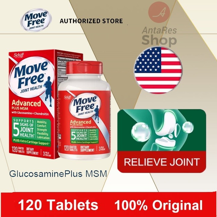 AGENT- Schiff Move Free Advanced Plus MSM 120 Tablets With Glucosamine + Chondroitin MOVEFREE ...