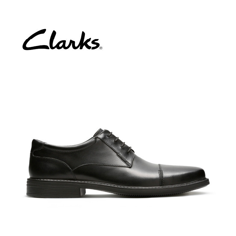 Clarks Men Wenham Cap II Black Leather Kasut Lelaki | Shopee Malaysia