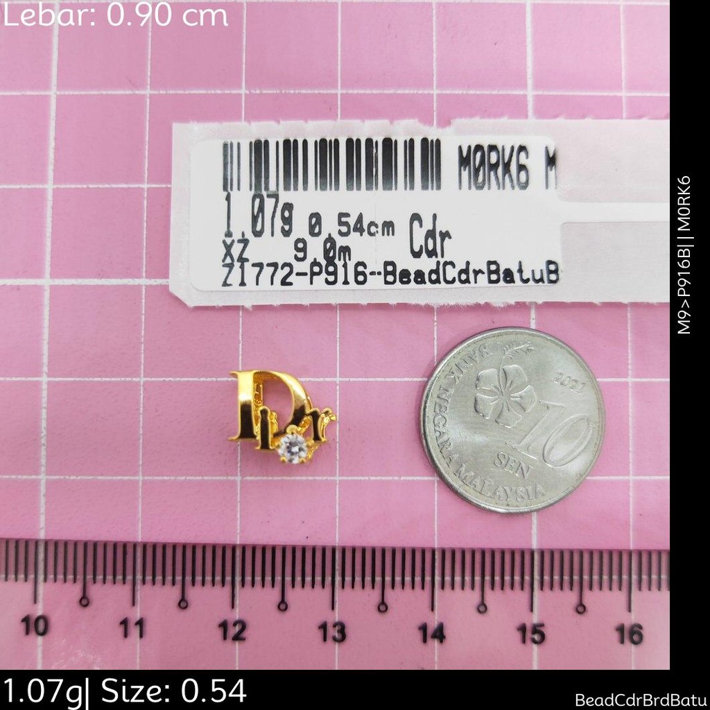 Emas916, Bead Bead Cdr Batu Brd 1.1 cm Pd 1772 P560 0.54 | Shopee Malaysia