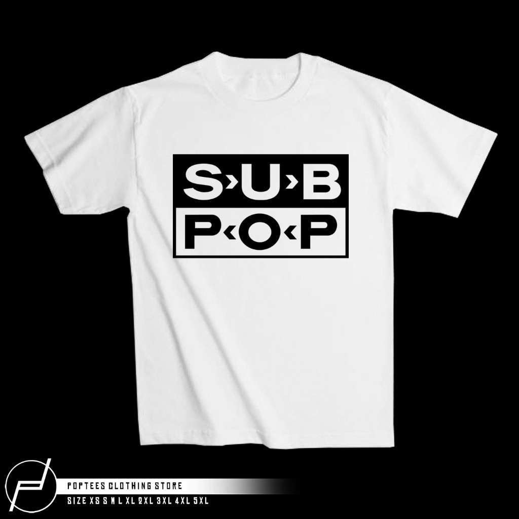SUB POP RECORD LABEL SEATTLE GRUNGE BAND NIRVANA 100% COTTON T-SHIRT ...