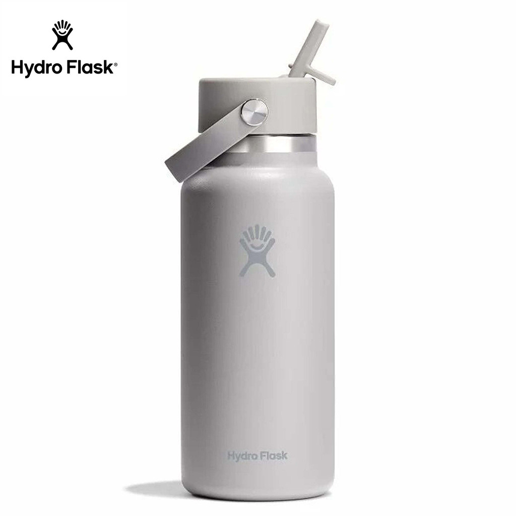 Hydro Flask Stainless Steel Wide Mouth With Flex Straw Cap Water Bottle ...