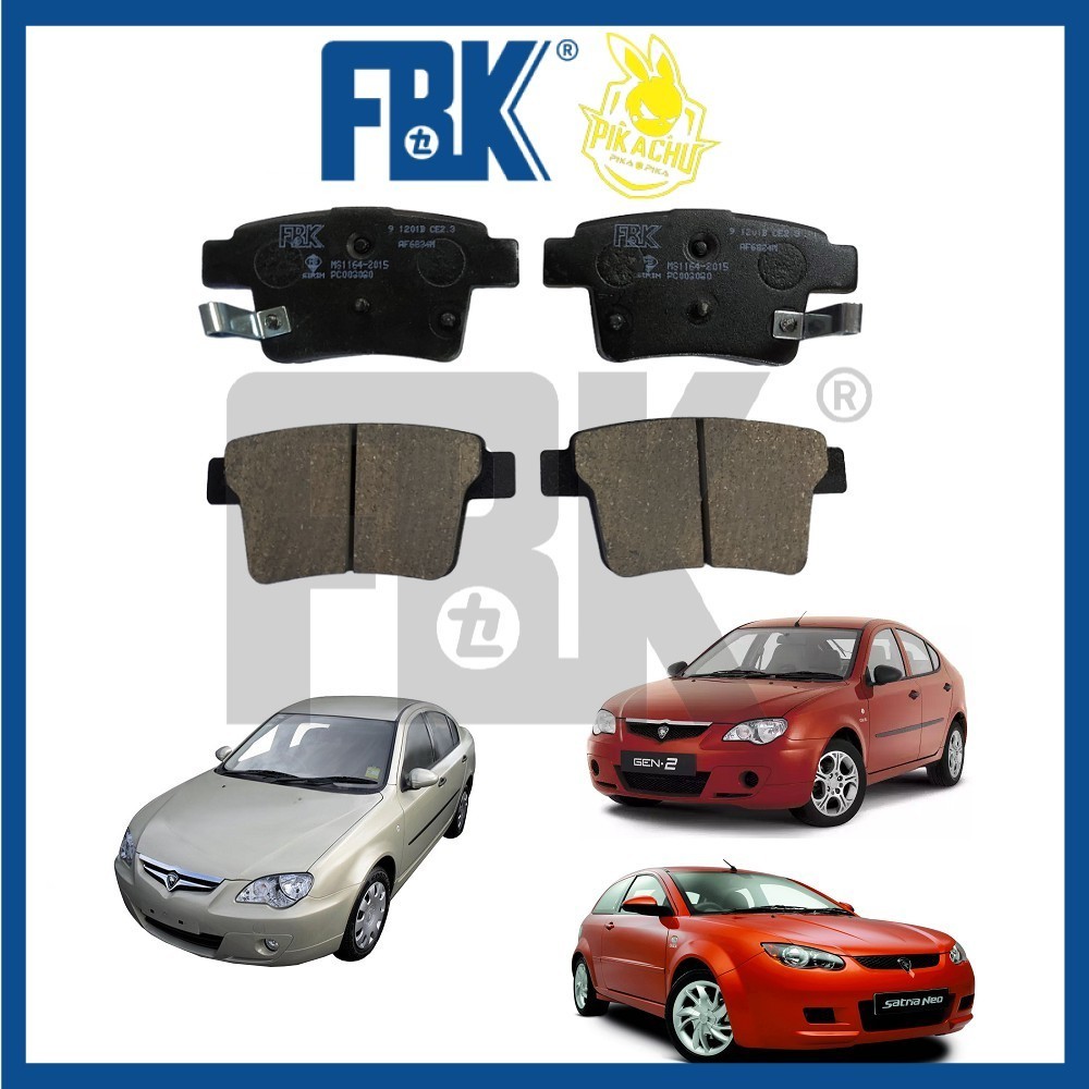 Original FBK Disc Brake Pad Rear Proton Gen2 Persona 2007-2015 Satria ...