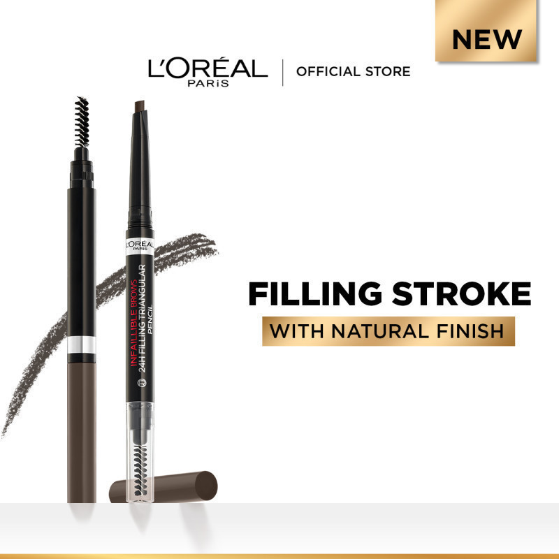 L'Oréal Paris Infallible 24H Brow Filling Triangular Pencil for Natural ...