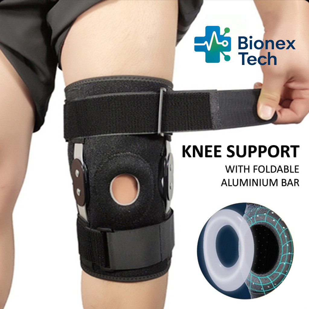 Adjustable Alloy Aluminum Hinge Knee Guard Brace Support Pad Open ...