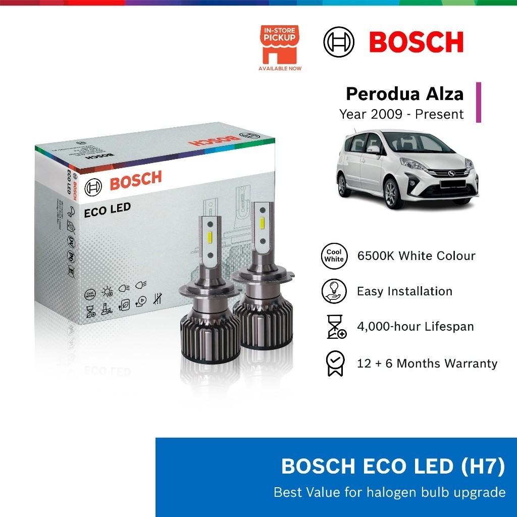 BOSCH ECO LED H7 Halogen Headlight Retrofit Bulb for Perodua Alza Year ...