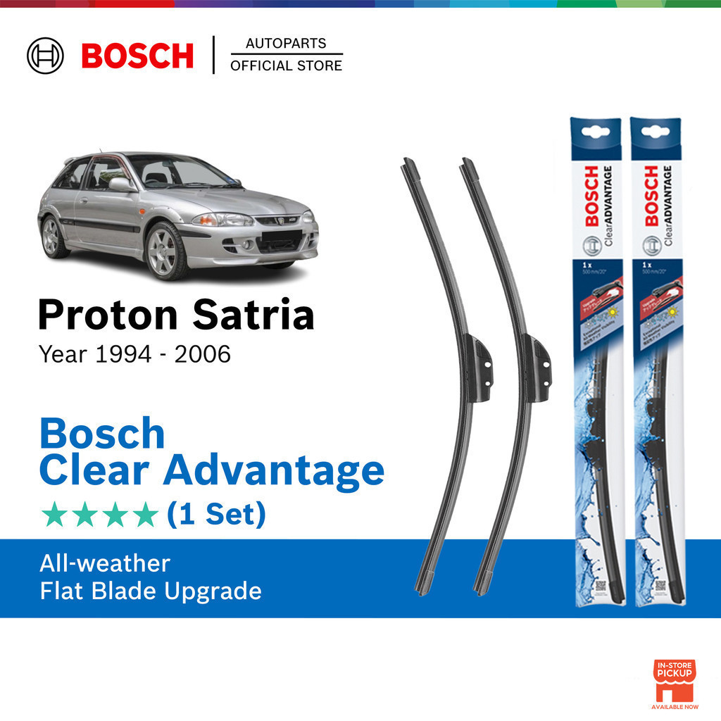 Bosch Clear Advantage U Hook Wiper Set for Proton Satria (BCA20"/BCA17") | Shopee Malaysia