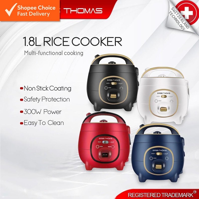 Swiss Thomas Electric Rice Cooker with Durable Non-Stick Aluminum Pot ...