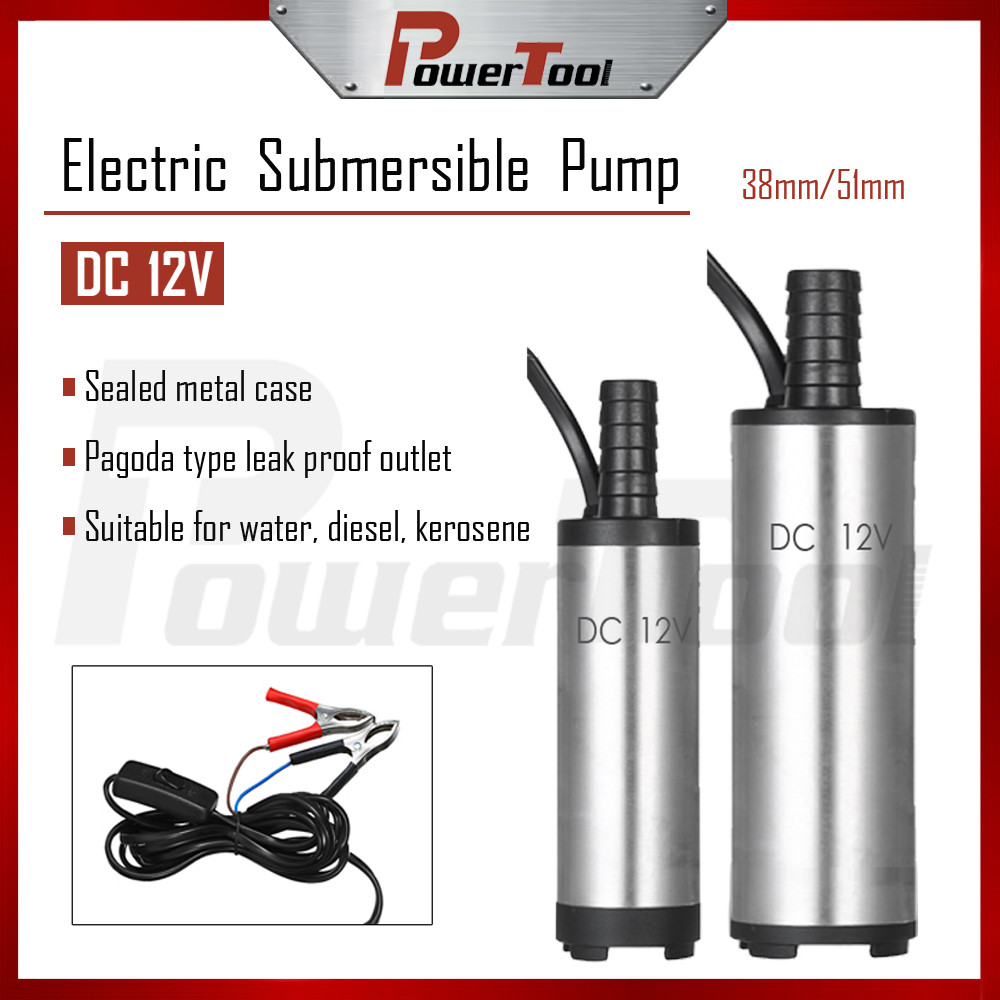 Fuel diesel pump DC 12V38/51mm diameter refueling electric submersible ...
