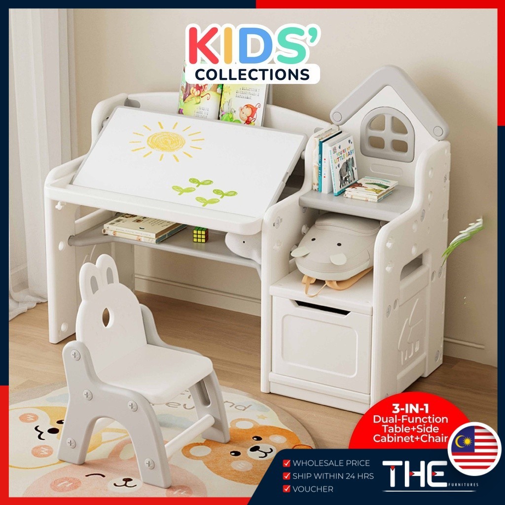 THE 2 in 1 Multifunctional Adjustable Children Learning Drawing Dining ...