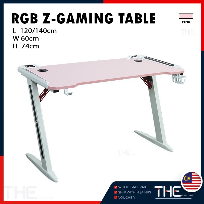 THE L120-140cm Carbon Fibre Z Type Gaming Table Gaming Desk With Full ...