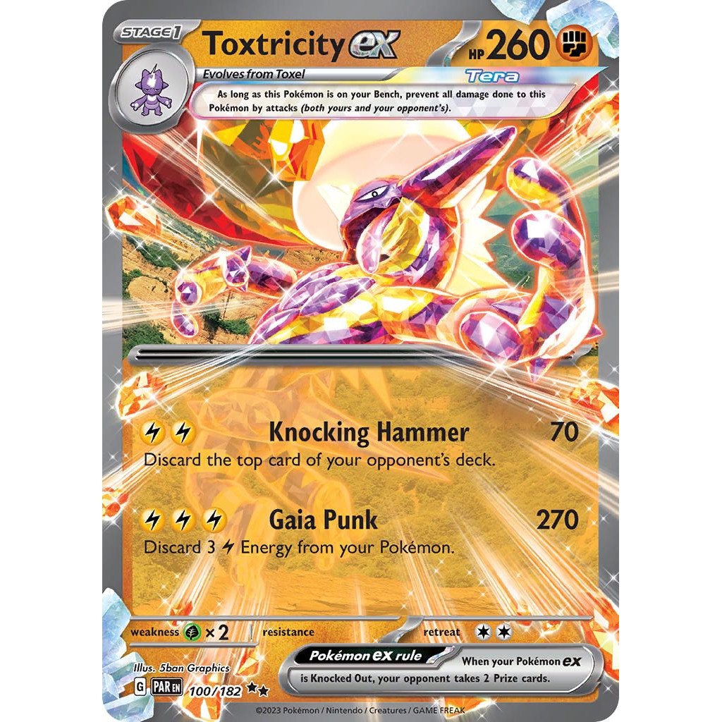 Toxtricity EX 100/182 tier Silver FA Full Art Paradox Rift (PAR ...
