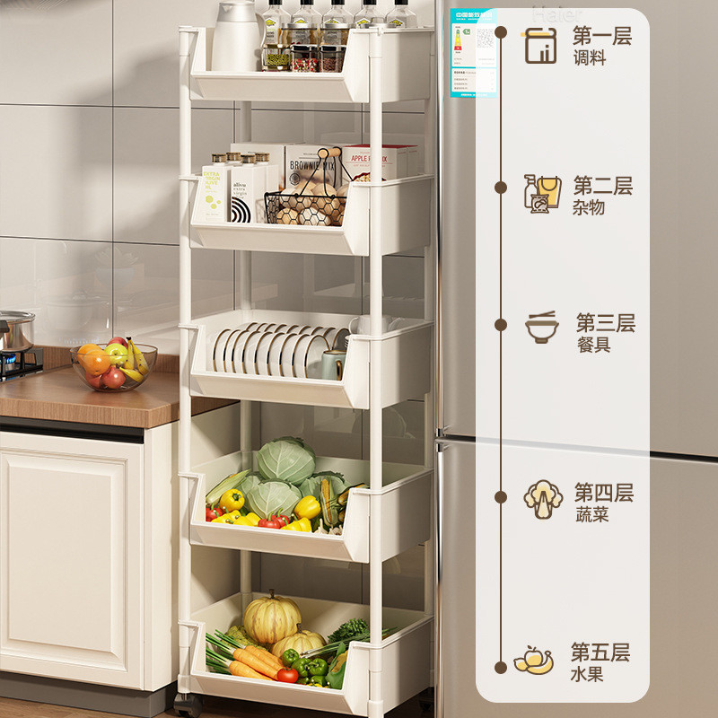 M/Youqin Kitchen Storage Rack Floor Multi-Layer Storage Rack for Dishes ...