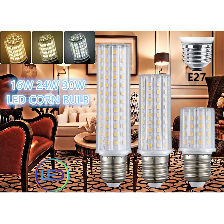 LED Corn Stick Bulb 16W 20W 24W 30W Wall Light Ceiling Lampu Energy Saving Bulb E27 | Shopee ...