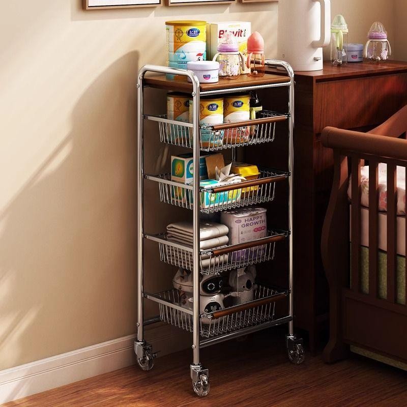 JY-8/Kitchen Storage Rack Vintage Side Table Small Cart Living Room ...