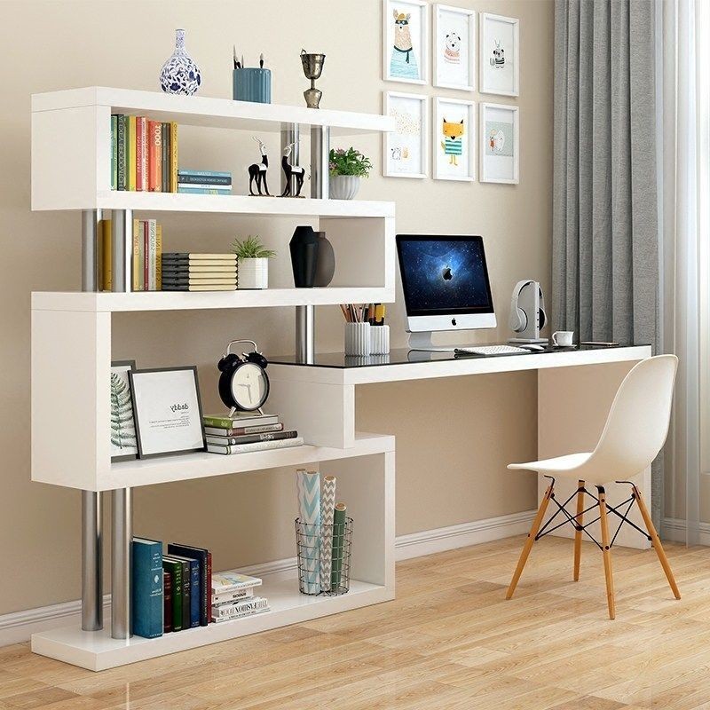JY-8/Rotating Computer Desk Desktop Home Bedroom Table Simple Bookcase ...