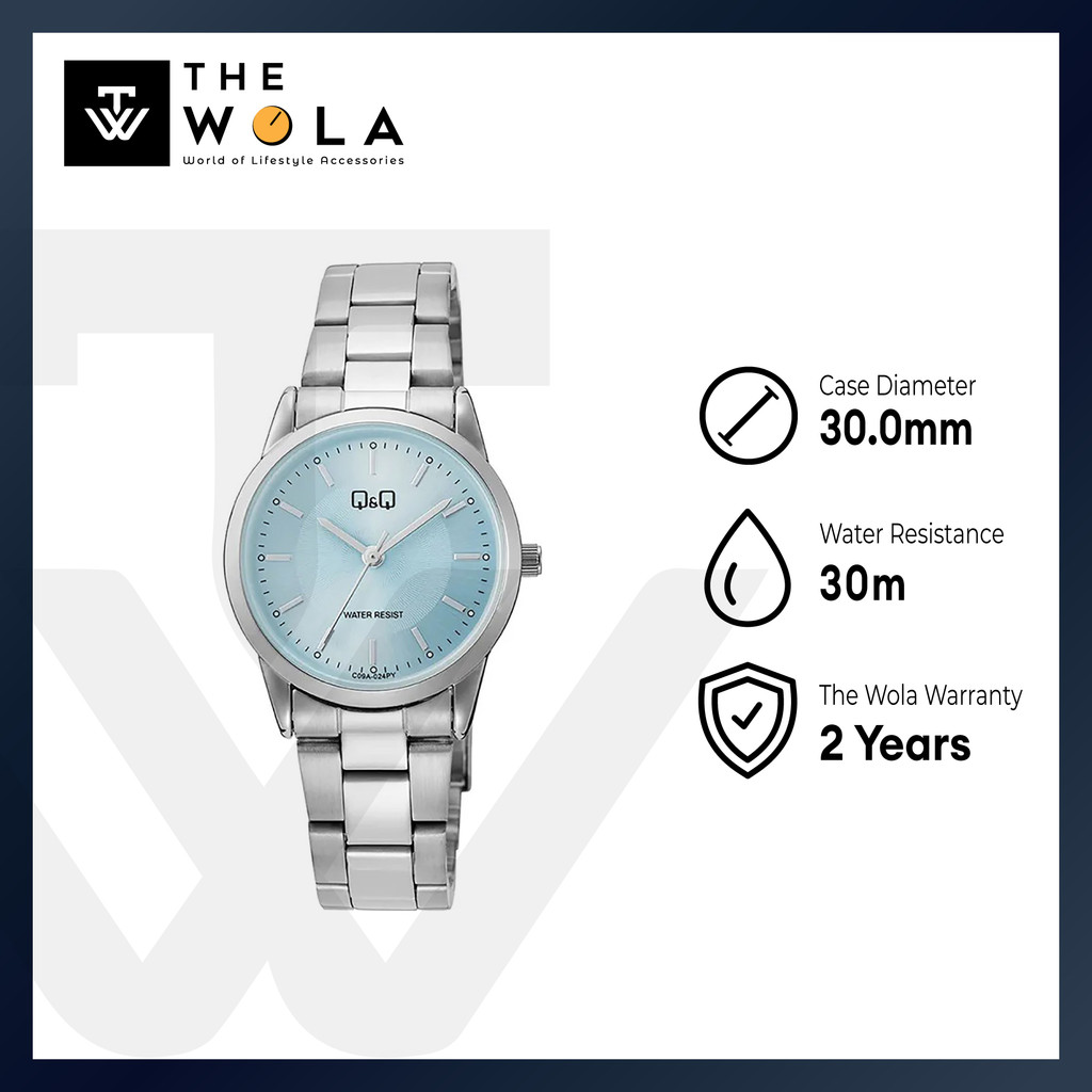 (2 Years Warranty) Q&Q Watch by Citizen C09A-024PY Women Analog Watch Silver Stainless Steel ...