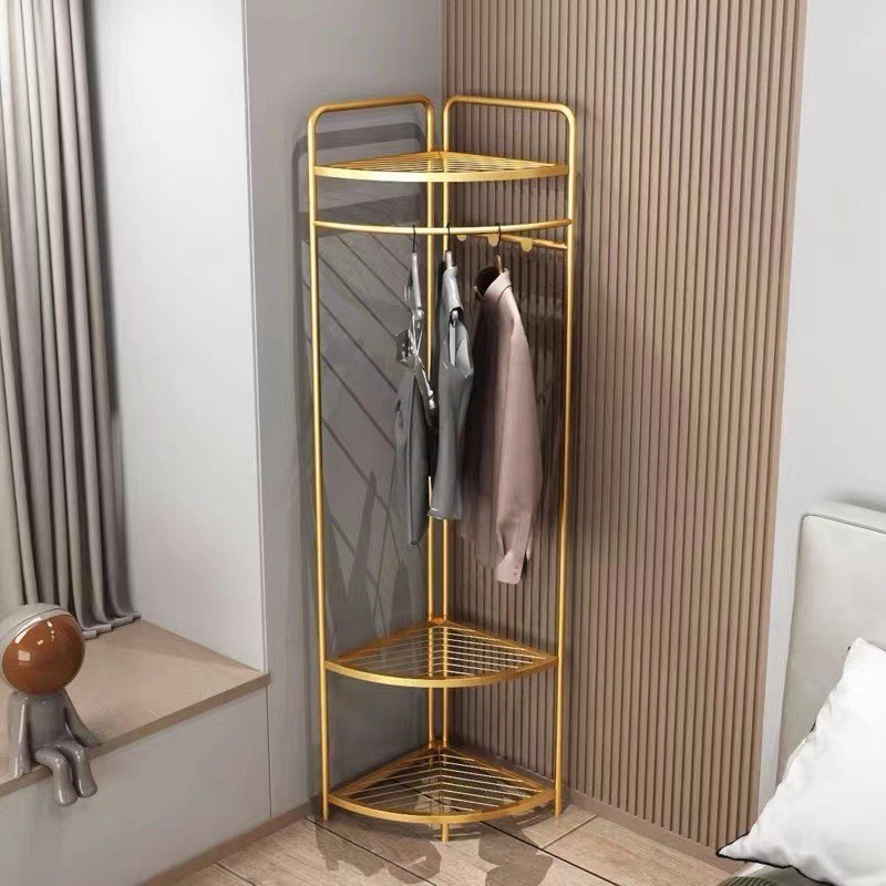 J-H/Corner Simple Clothes Rack Bedroom Floor Standing Clothes Rack ...