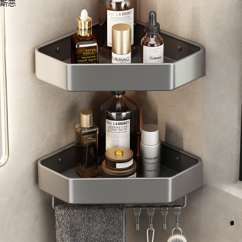 J-H/Bathroom Shelf Toilet Rack Triangle No-Drill Corner Wall-Mounted ...