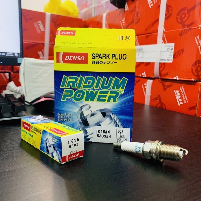 (100% Original) IK16 DENSO IRIDIUM POWER SPARK PLUG #5303 (4PCS) TOYOTA Vios Altis / PROTON ...
