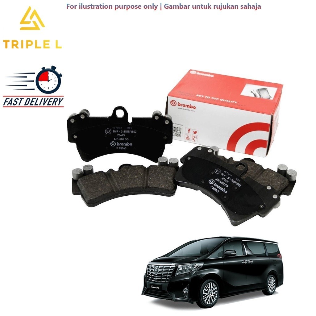 ORIGINAL BREMBO REAR BRAKE PADS TOYOTA VELLFIRE ALPHARD AGH30 AGH35 GGH30 2015+ (P83166 ...