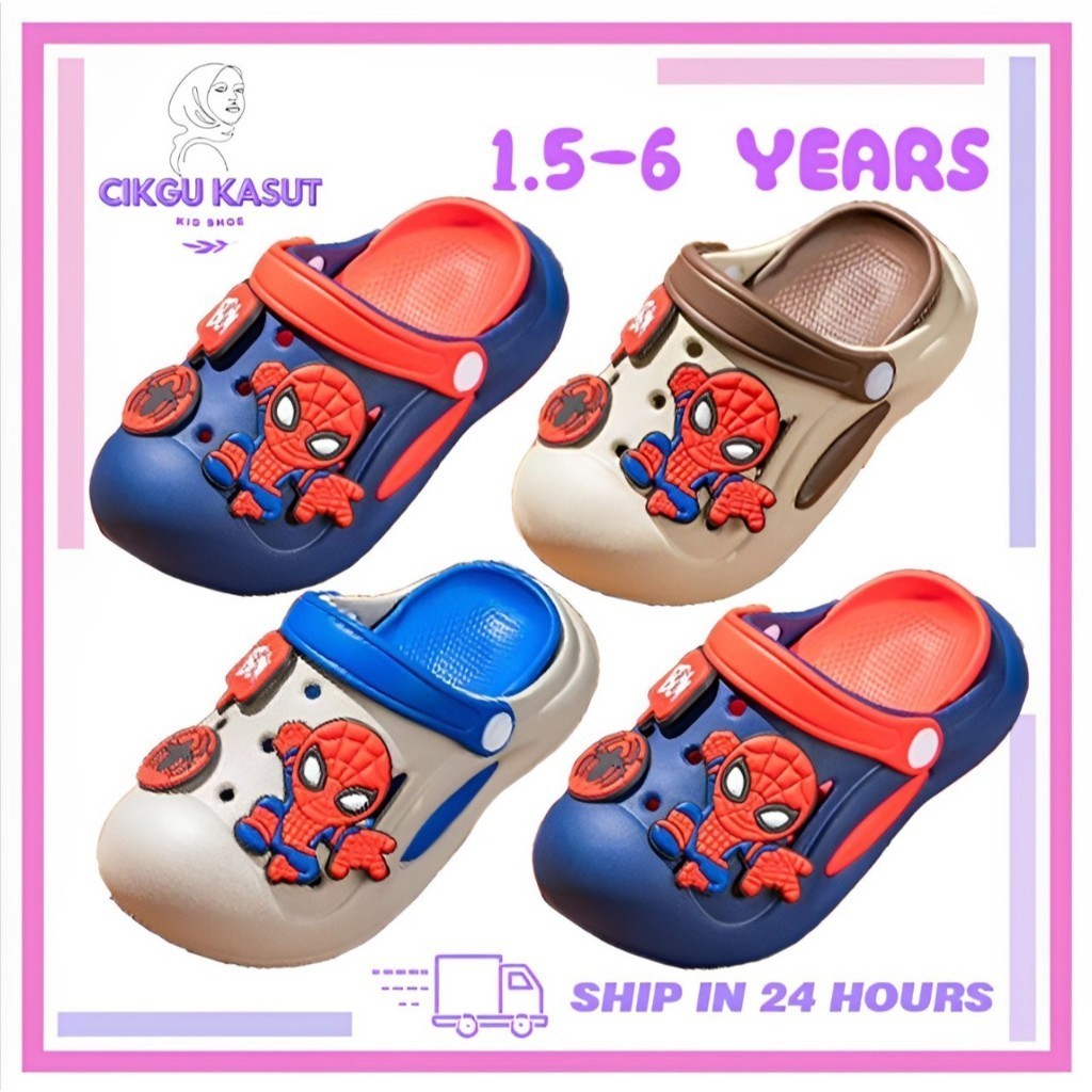 18-29 Selipar Spiderman Budak Lelaki Baby Cartoon Superhero Kids Boys ...