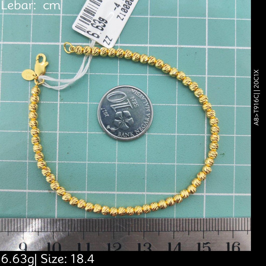 Emas916, R. Tangan Itmn L3.0 Sgl 0.3 cm Pd 300247 P N SoldOut | Shopee ...