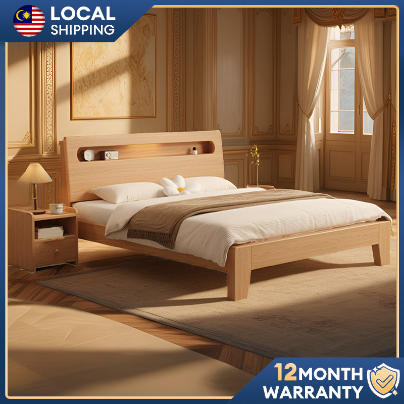 【𝟐-𝟑 𝐝𝐚𝐲𝐬 𝐝𝐞𝐥𝐢𝐯𝐞𝐫𝐲】Solid Wood Bed Frame Wooden Bed Super Single/Queen ...