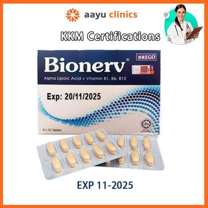 AGENT- Bionerv (Alpha Lipoic Acid + Vitamin B1, B6 & B12) 60’s WLAI ...