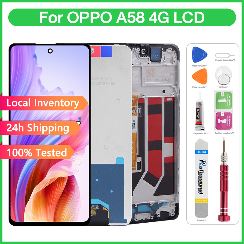 Original LCD with Frame for OPPO A79/A58 4G/A98/A1 2023/A2LCD Display ...