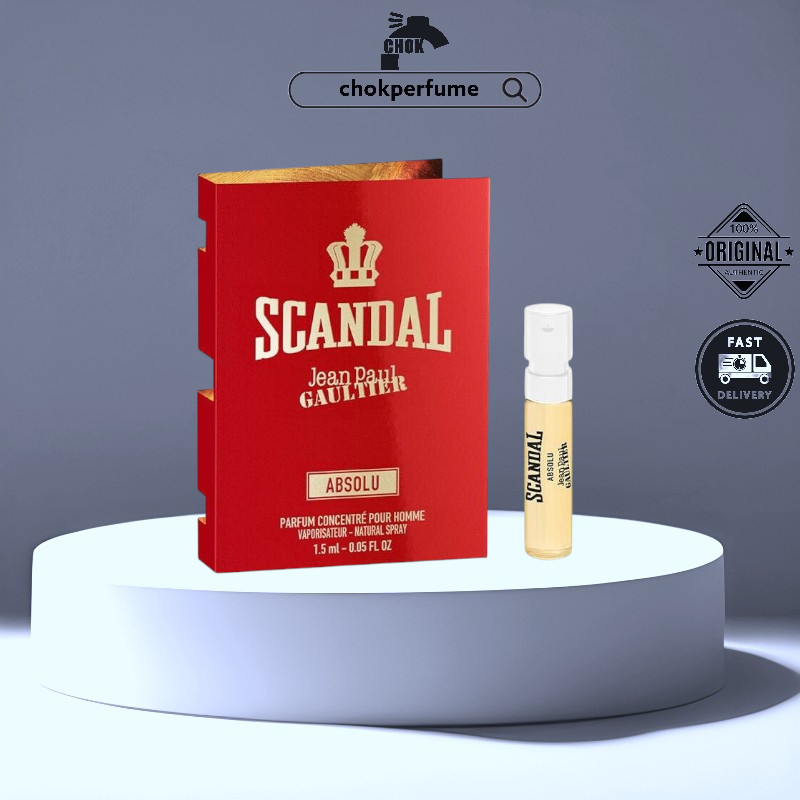 Scandal Pour Homme Absolu Parfum 1.5ml Perfume Sample Vial (M) | Shopee ...
