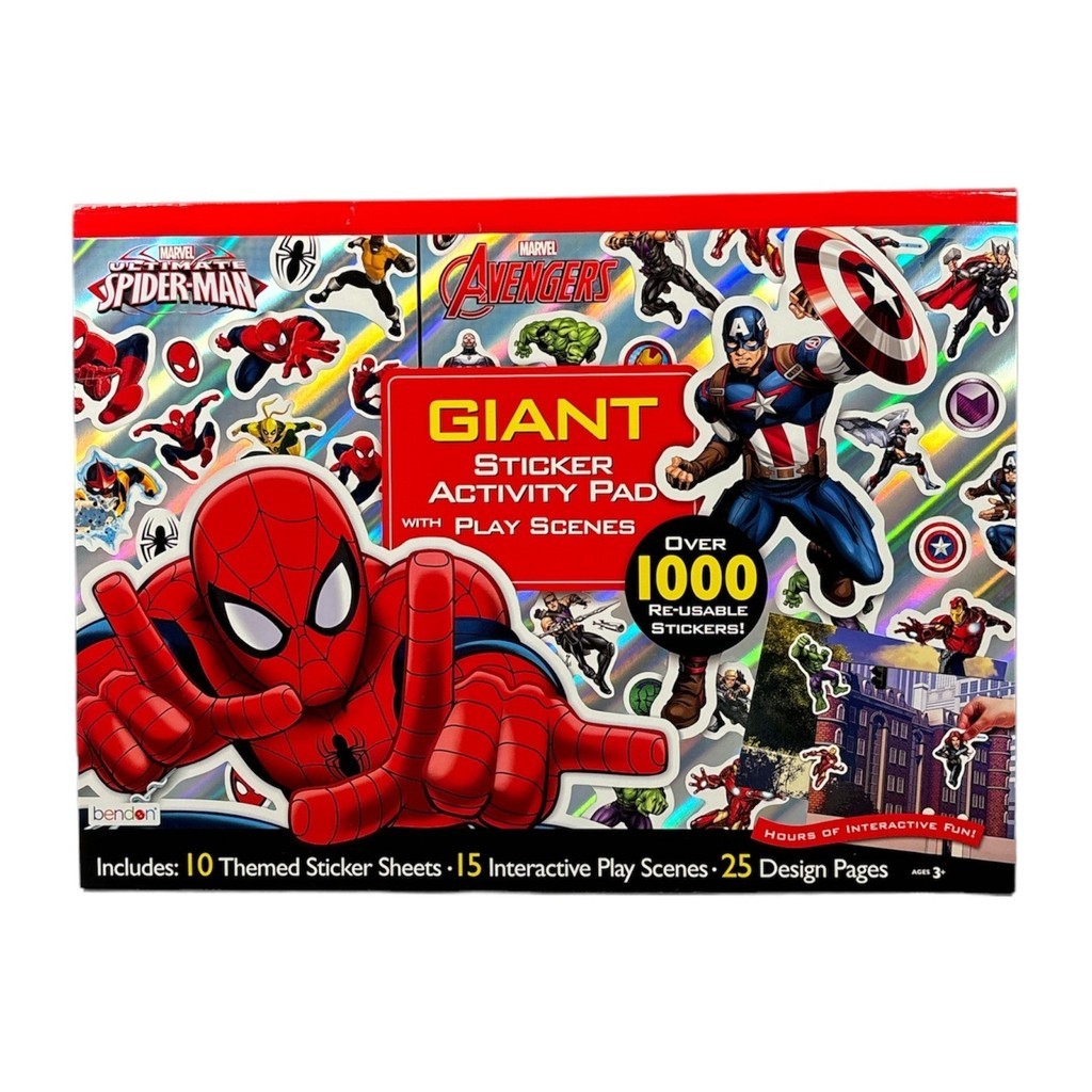 (BBW) MARVEL AVENGERS ULTIMATE SPIDERMAN: GIANT STICKER ACTIVITY PAD ...