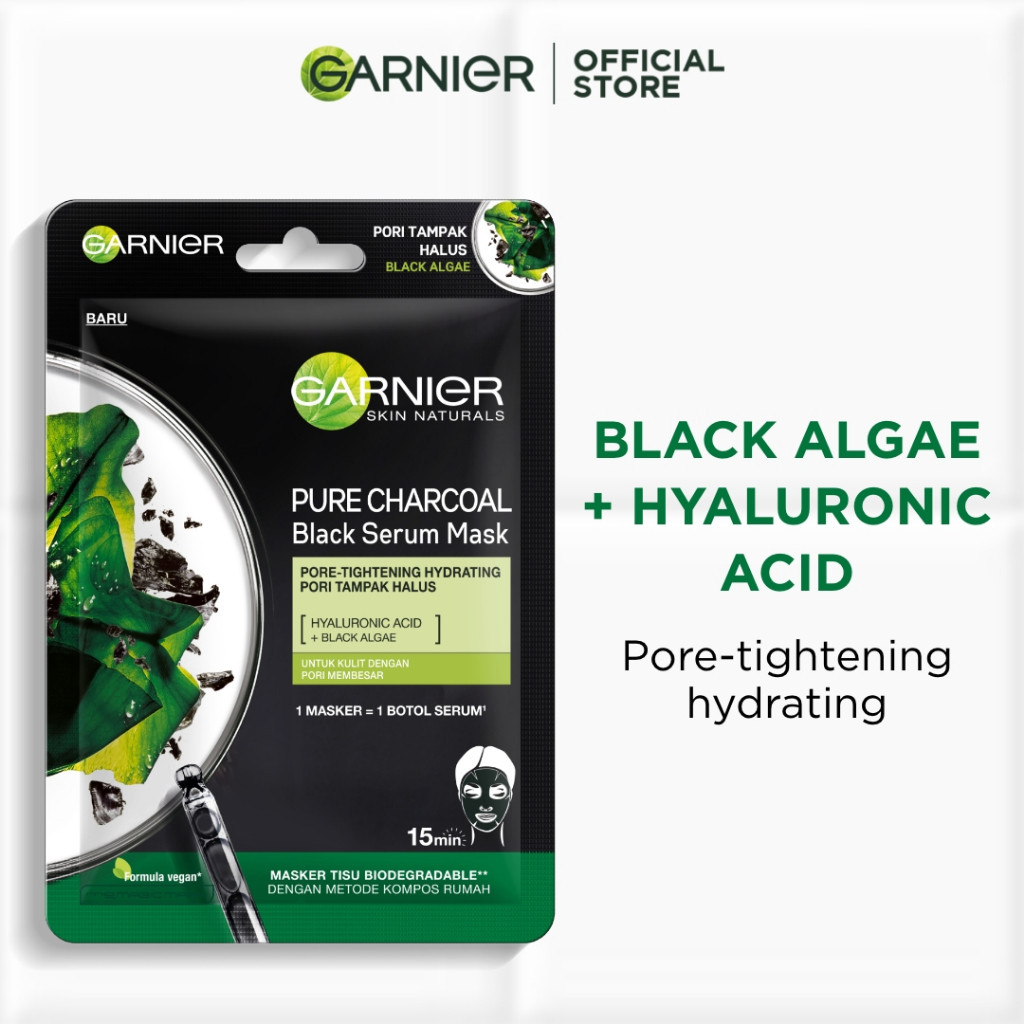 Garnier Black Serum Face Mask – Charcoal Black Algae (Pore-Tightening ...