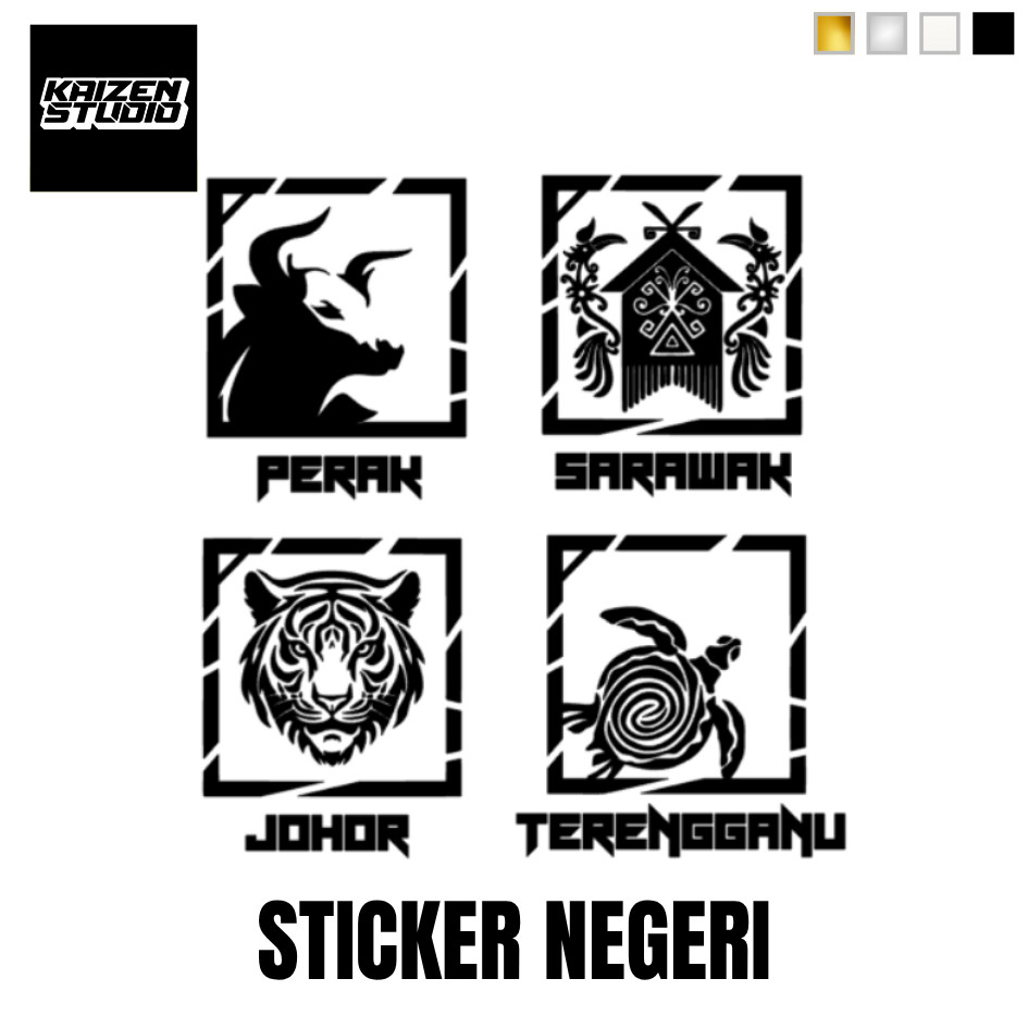 KAIZEN STUDIO Negeri-Negeri Malaysia Vinyl Decal Die Cut Cutting ...