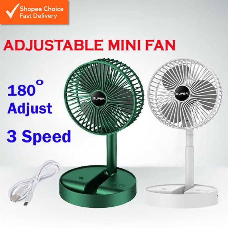 Adjustable Mini Fan–Portable USB Rechargeable Desk Fan for Home, Office ...