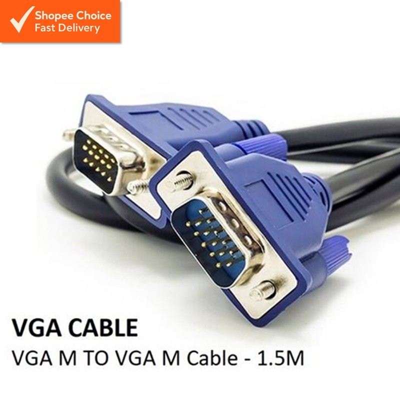 [Shopee Choice] 1.5M VGA MALE TO VGA MALE CABLE 15 PIN VGA CABLE ...
