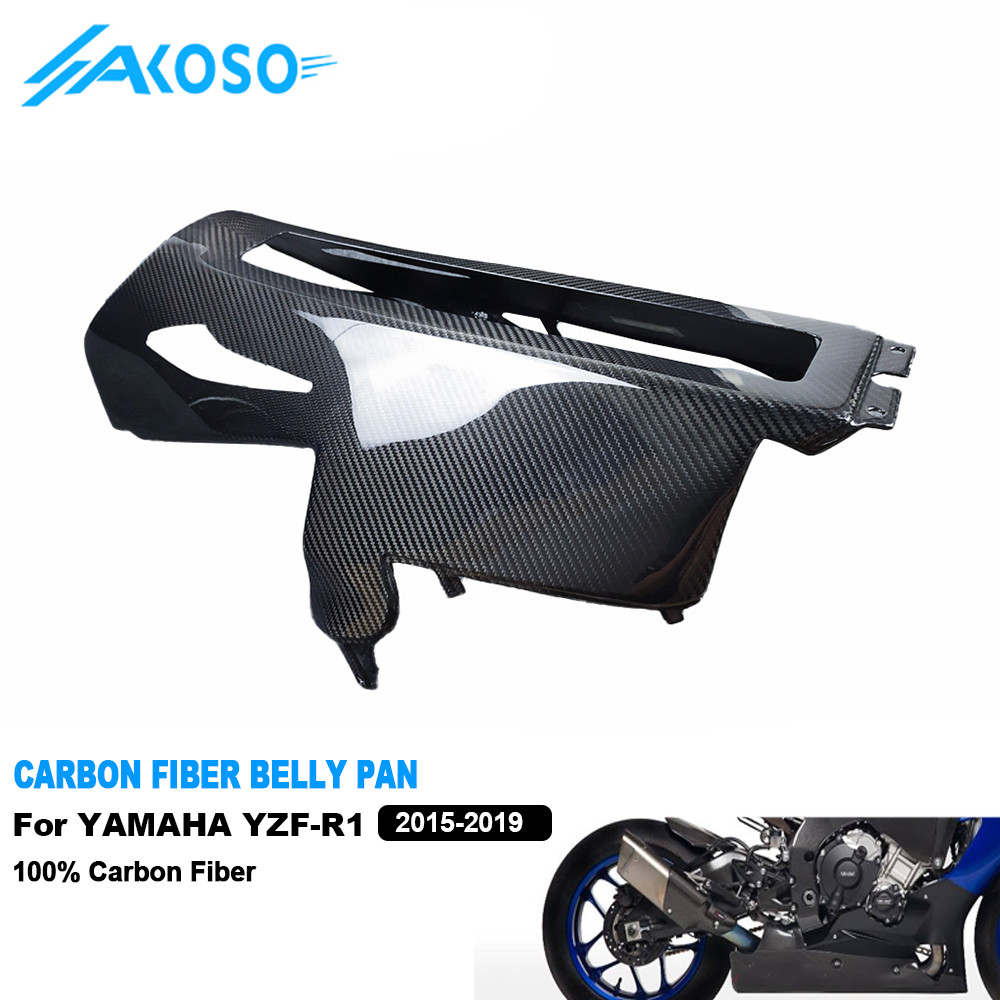 AKOSO Motorcycle Carbon Fiber Belly Pan Engine Spoiler Lower Panel ...