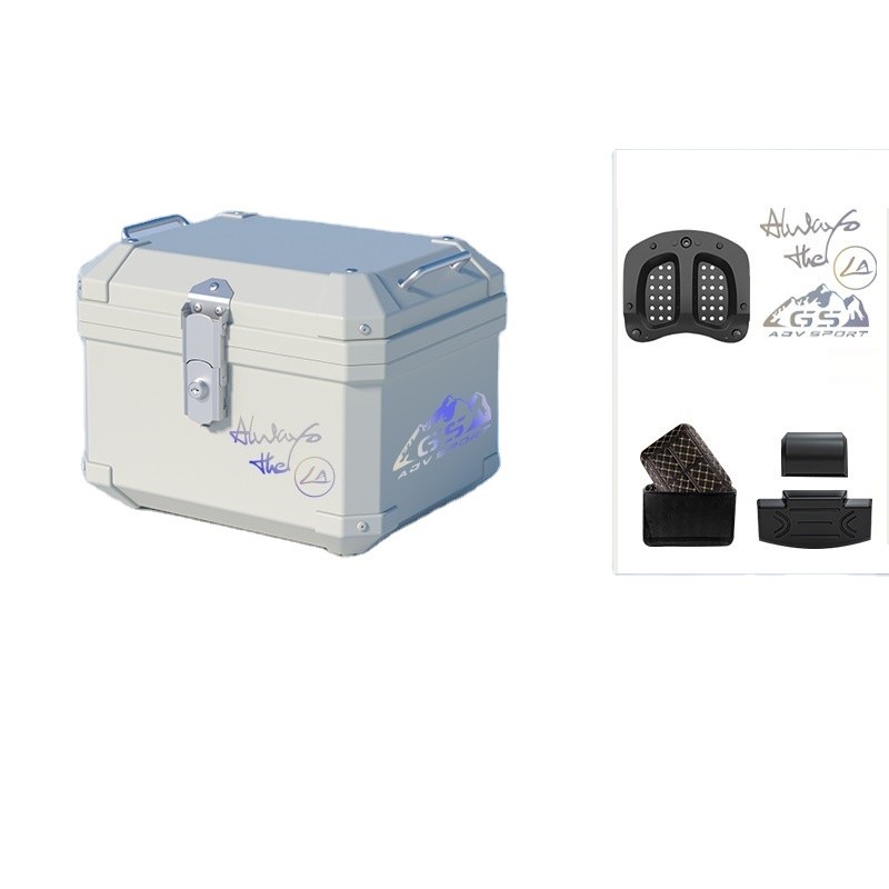 Custom white motorcycle top box 45L delivery box hard plastic top case ...