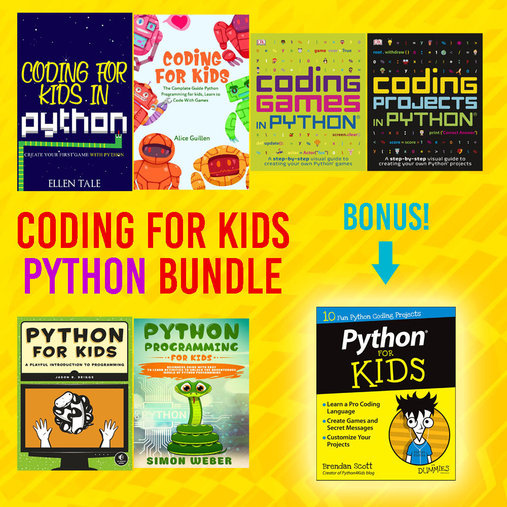 Coding For Kids PYTHON Bundle | Children Programming | Learn | Learning to Code | Guide Book ...