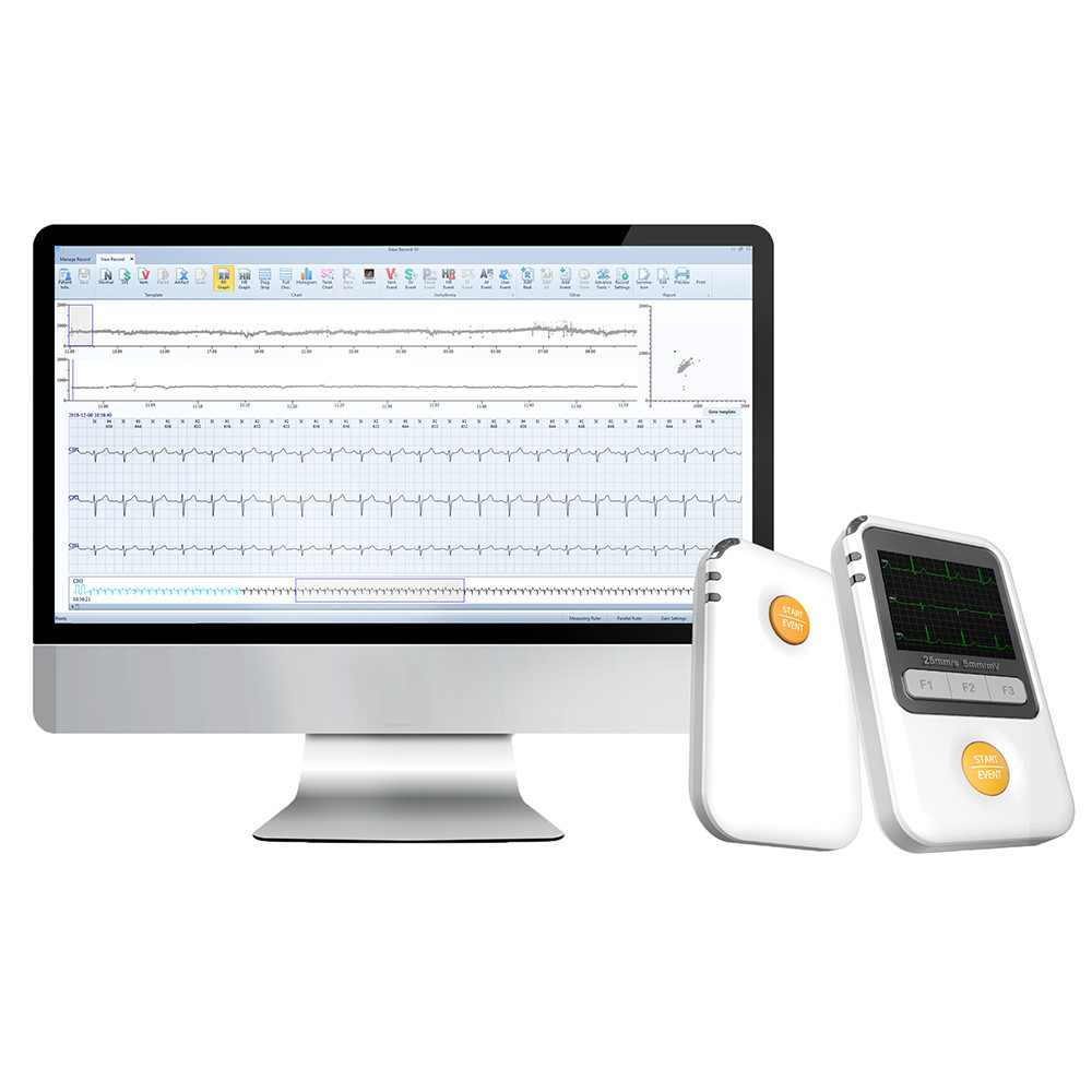 Contec OLED Display 3-channe Holter ECG EKG Machine Electrocardiografo ...