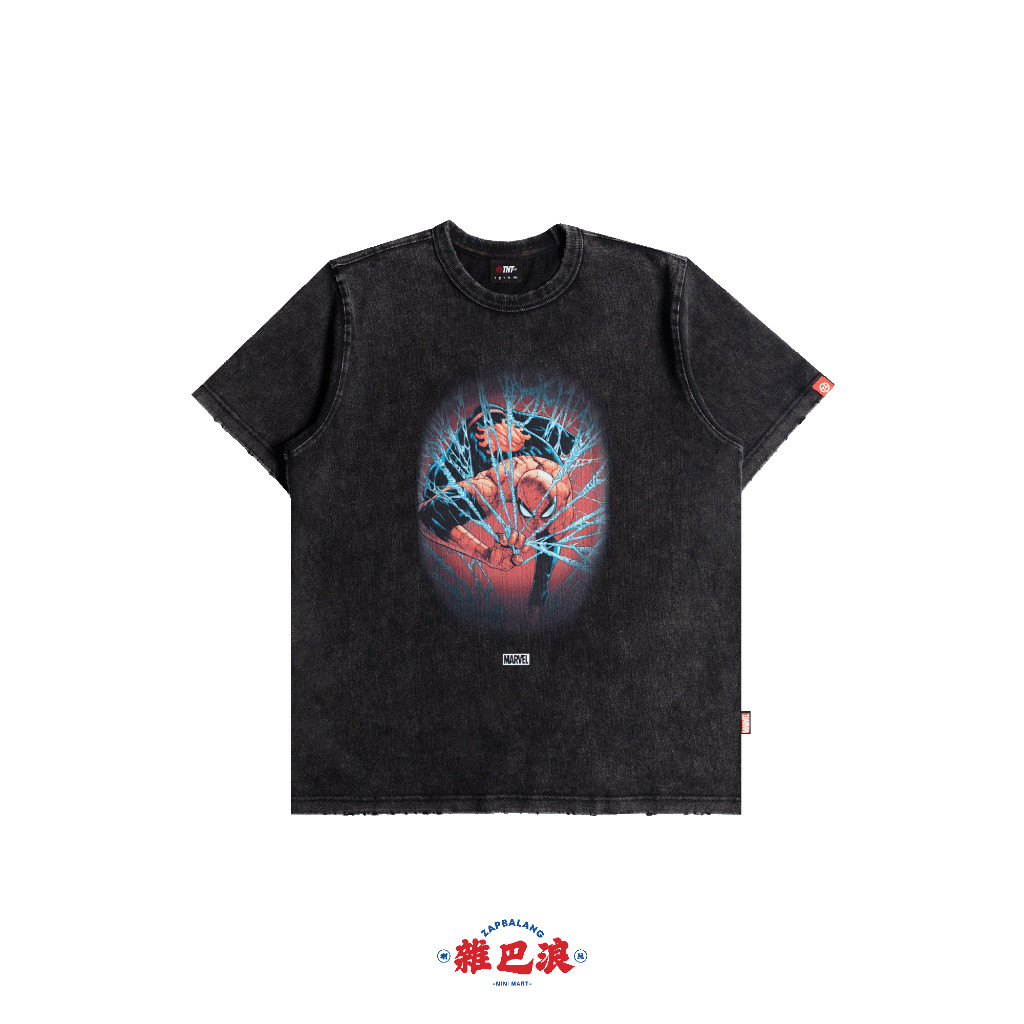 Zapbalang Mini Mart: Tntco | Spiderman Web Grab Tee (Stone Washed Black ...