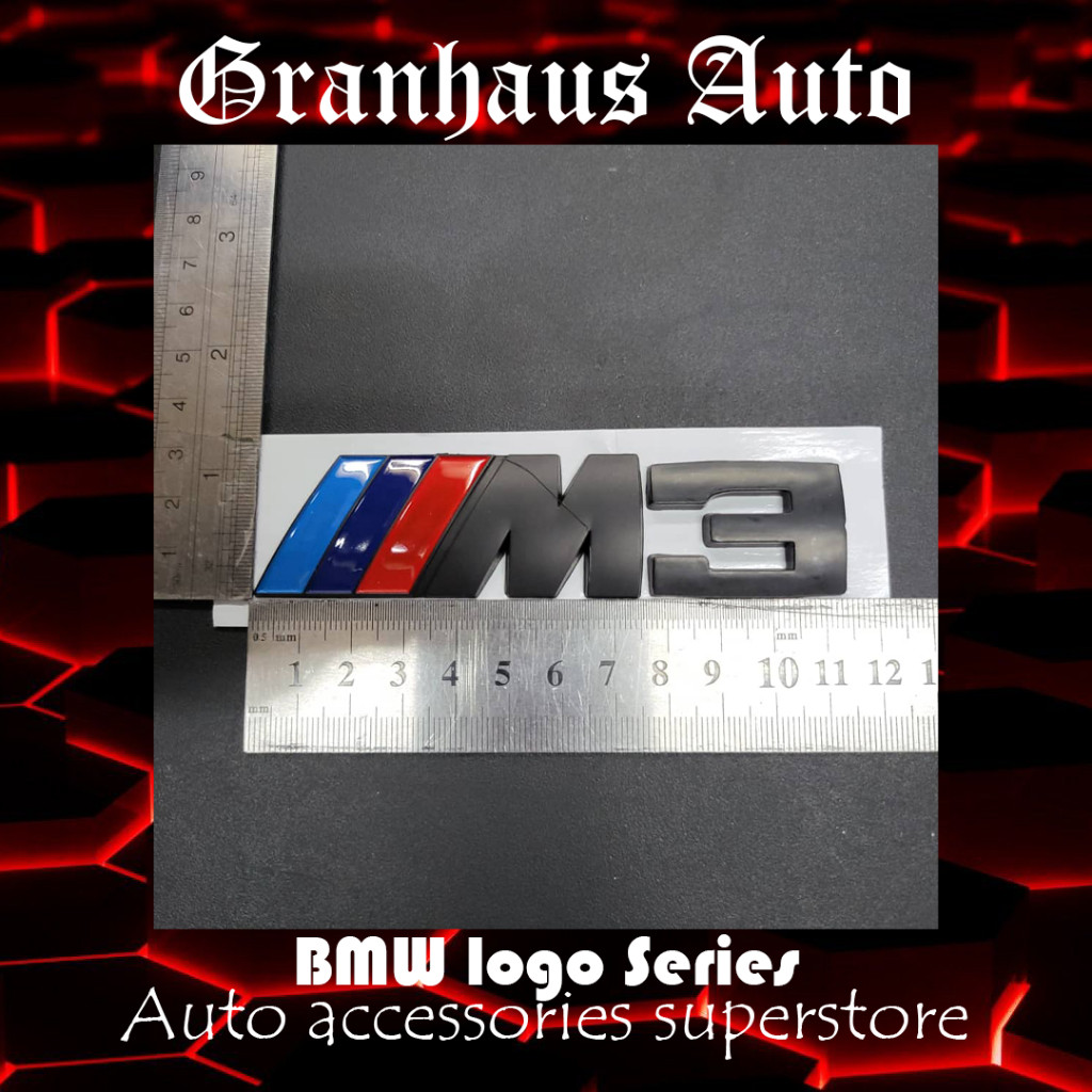BMW M3 Rear OEM Emblem Logo Matte Black | Shopee Malaysia
