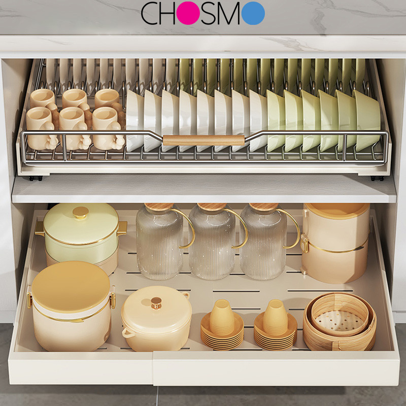 Stainless Steel Pull-out Dish Rack Dish Drawer Rack For Cabinet ...